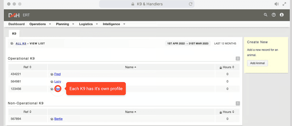 K9 & Handler Tracker by D4H